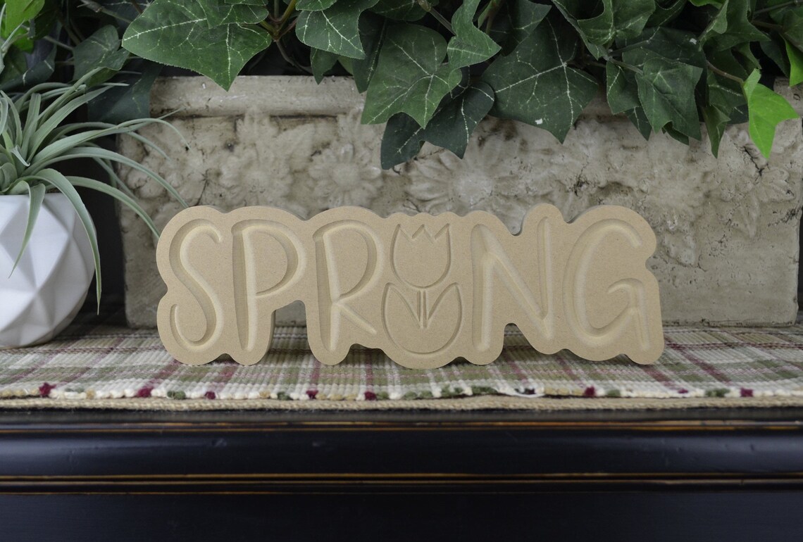 Spring Word Cutout Free Standing Spring Wood Craft Tiered | Etsy