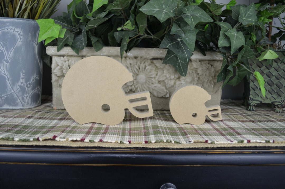 Football Helmet Cutout- Wood Helmet- Unfinished Sports Decor- DIY ...
