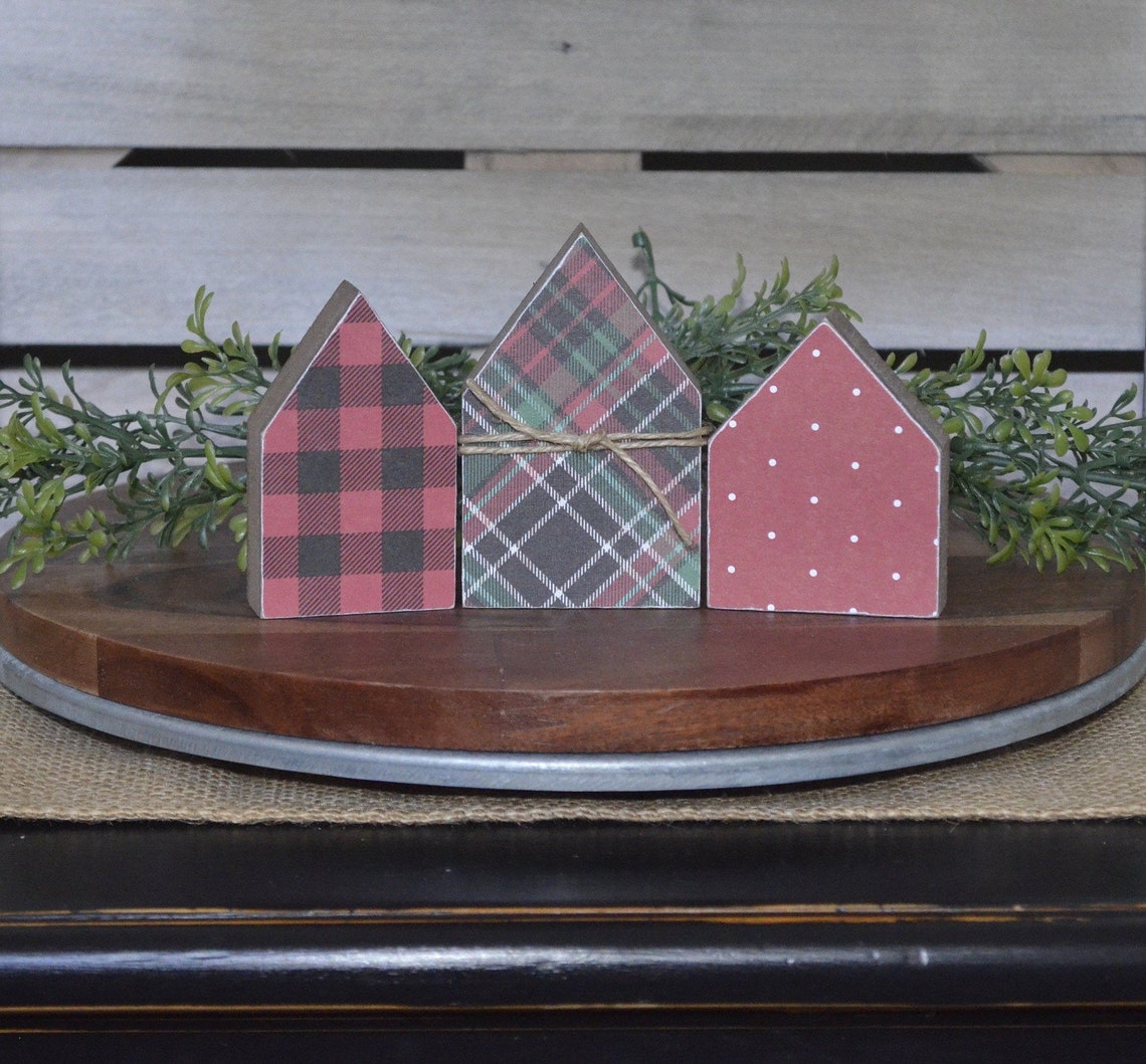 Wood House Craft House Cutout DIY Decorations for Tiered - Etsy