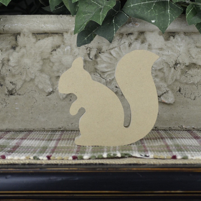 Squirrel Wood Cutout- DIY Squirrel Wood Craft- Unfinished Wood Squirrel ...