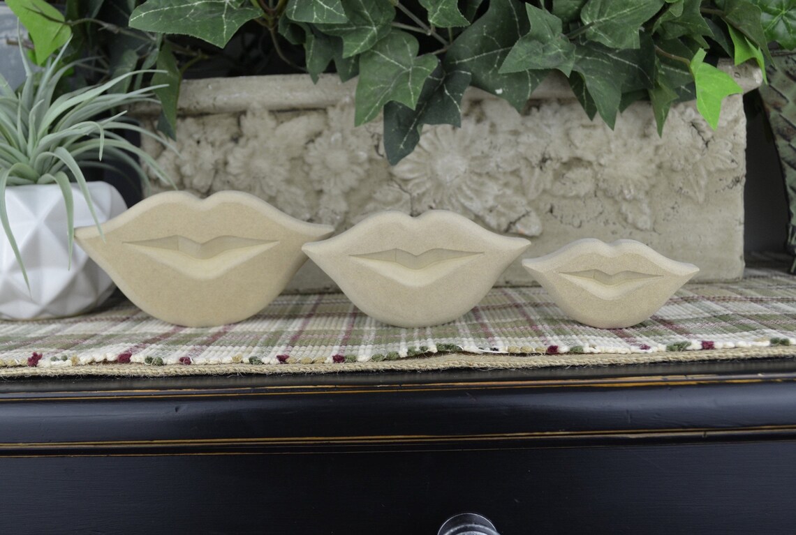 Lips Wood Cutout DIY Valentine Craft Unfinished Valentines | Etsy