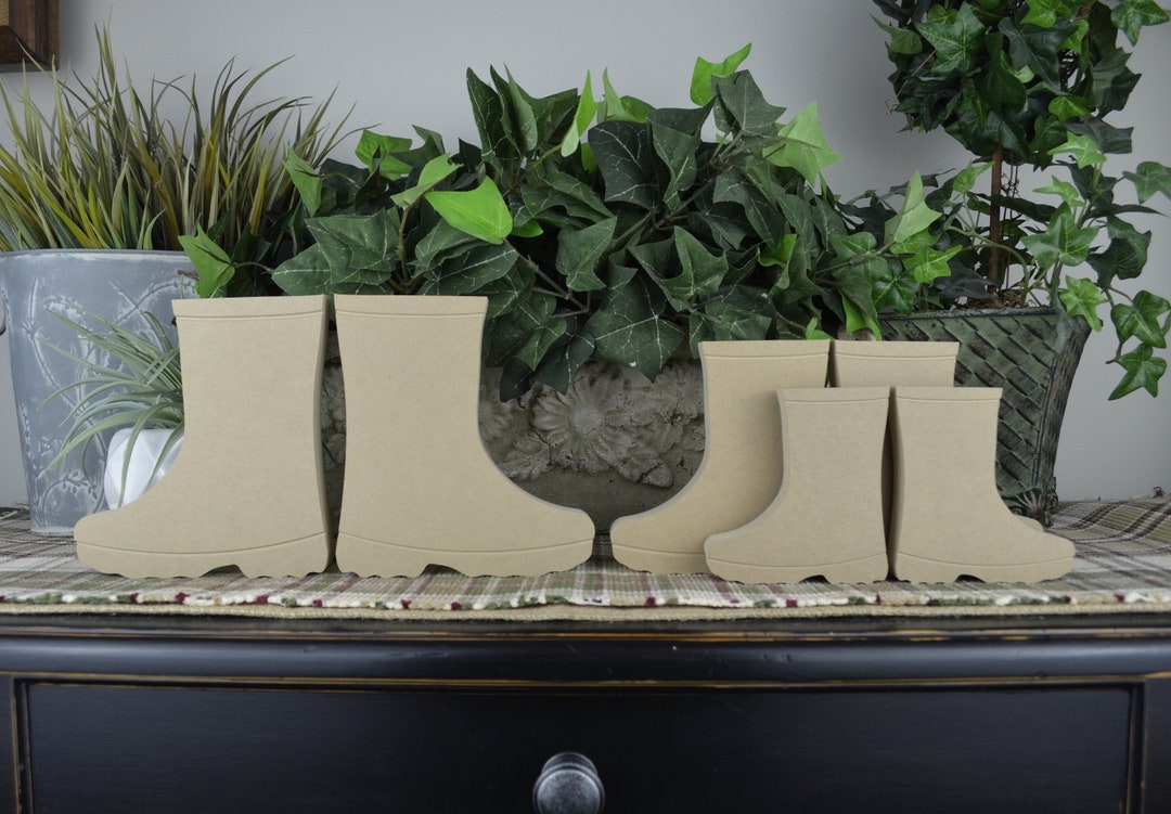 Rain Boots Wood Cutout- Freestanding- Spring Craft- DIY Unfinished ...
