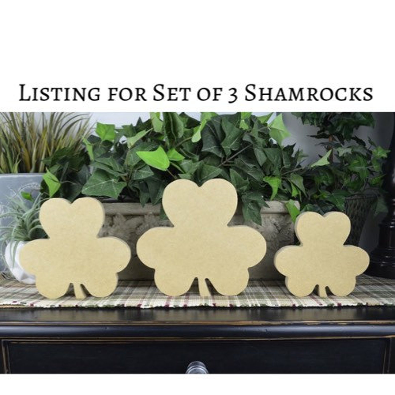 DIY Wood Shamrock Craft- Set of 3- Three Leaf Clover Cutout- Craft for ...