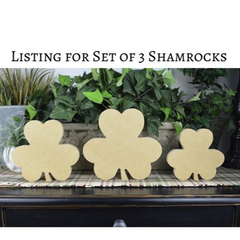 DIY Wood Shamrock Craft- Set of 3- Three Leaf Clover Cutout- Craft for ...