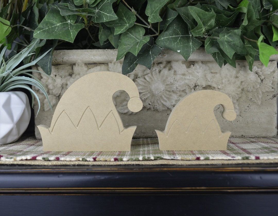 Elf Hat Cutout- DIY Wood Elf Hat- Christmas Elf Hat- Free Standing ...