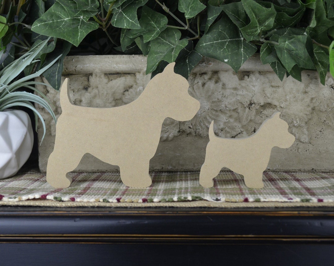 Dog Cutout Standing- DIY Wood Dog Craft- Unfinished Wood Dog Cutout- 3/ ...