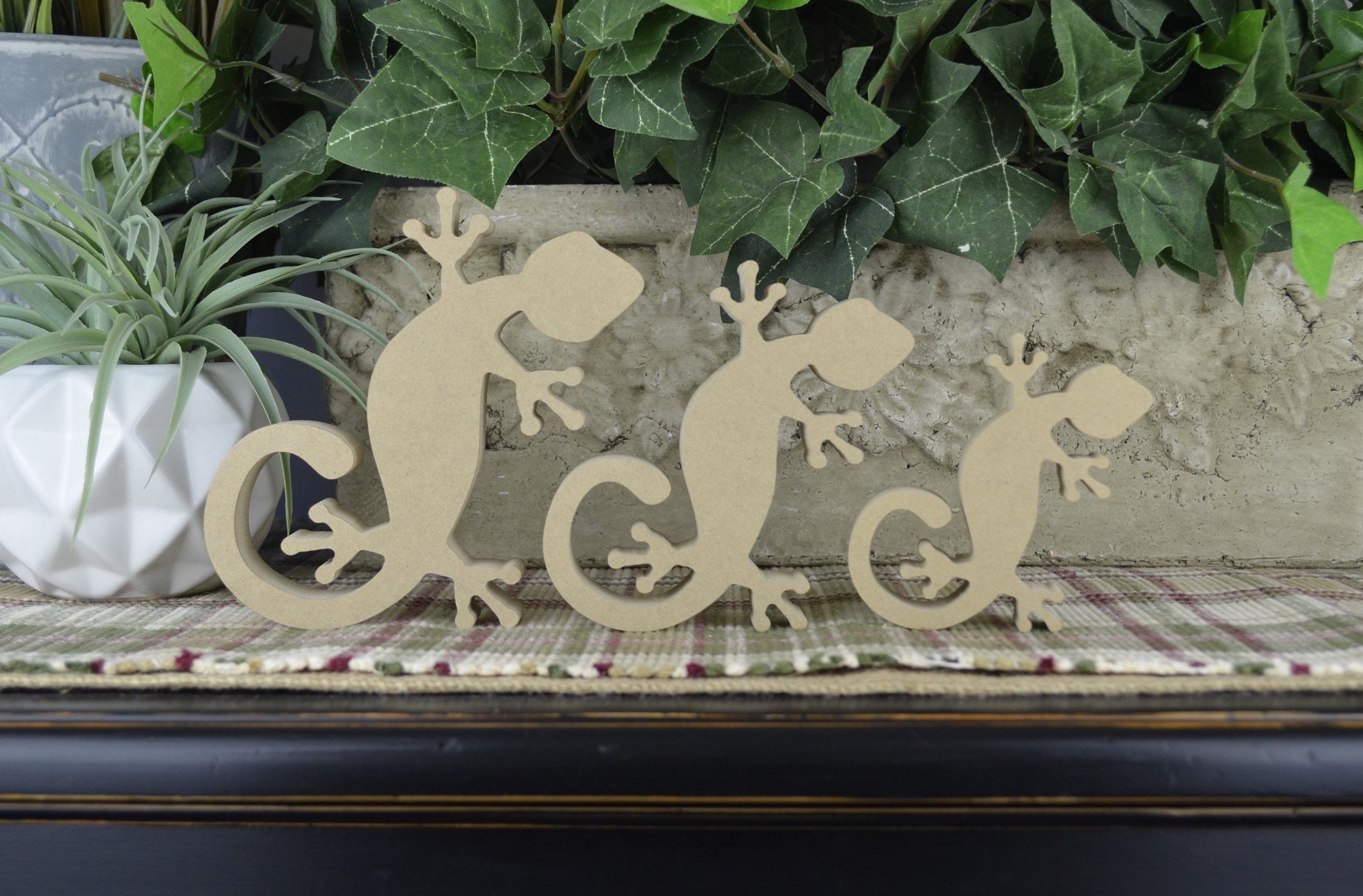 Lizard Wood Cutout- Gecko Craft- Lizard Craft for Kids- DIY Unfinished ...