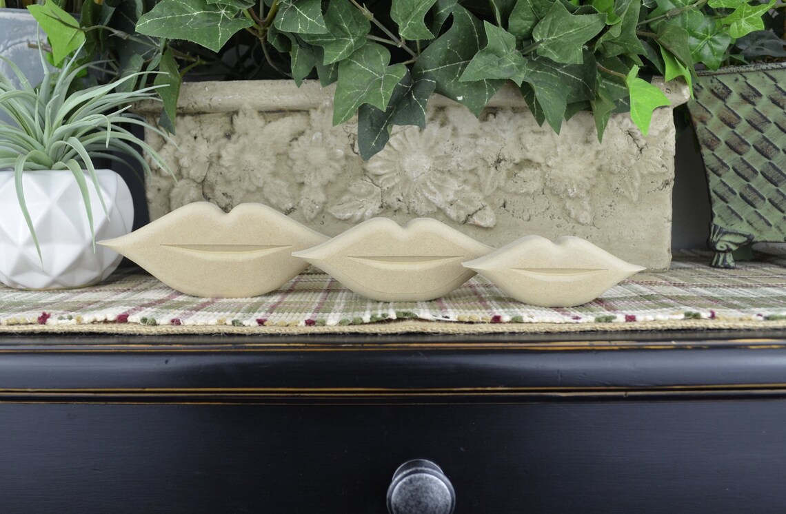 Lips Wood Cutout DIY Valentine Craft Unfinished Valentines | Etsy