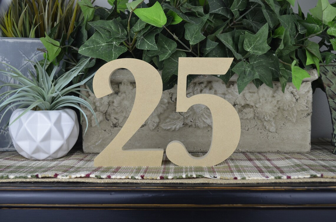 25 Wood Numbers- Christmas 25 Craft- Unfinished MDF Wood Cutout- Free ...