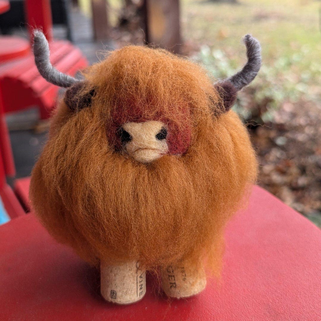 Wooly Coo DIY Wool Dryer Ball Highland Cow Kit/ Felted Cow/ Highland ...