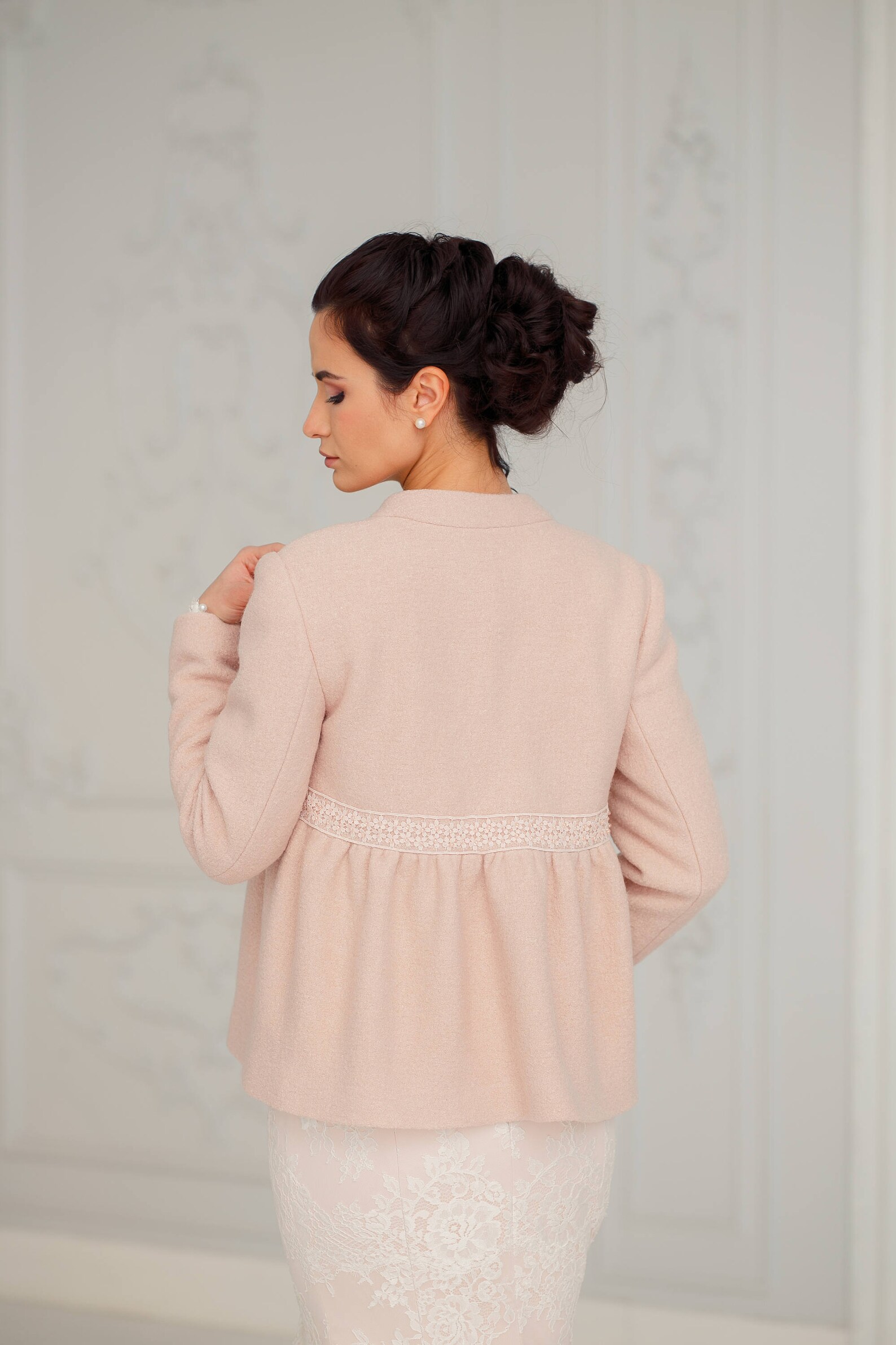 Wedding Jacket for Winter Wedding Dress Coat Pink Bridal - Etsy