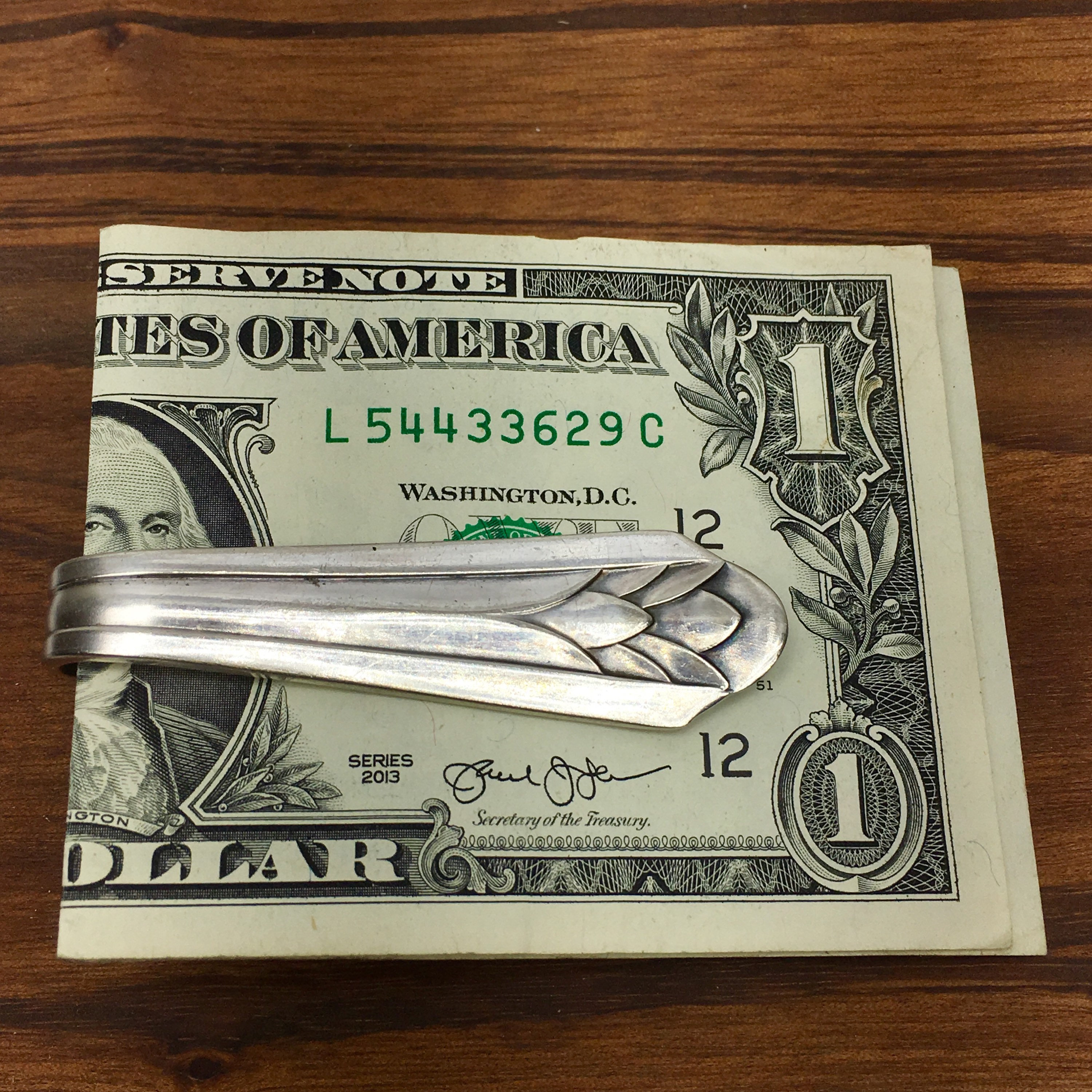 Tie Bar / Money Clip Clasp Made From Antique Silverplate Silverware ...