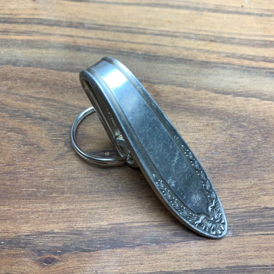 Vintage Purse Hook Clip Silver Key Finder Key Ring Keychain Silverplate ...