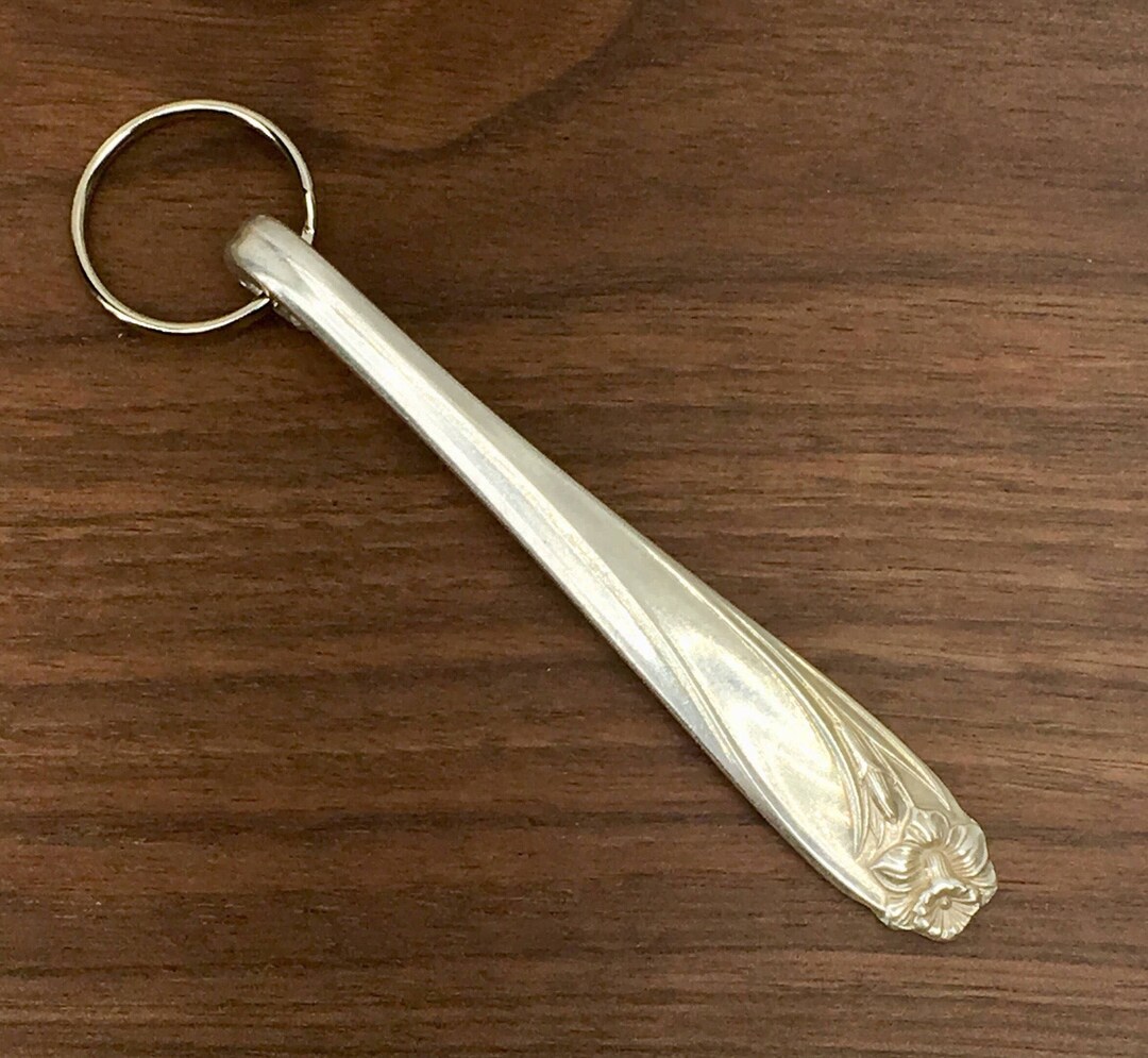 Vintage Silver Key Finder Key Ring Upcycle Keychain Silverplate ...