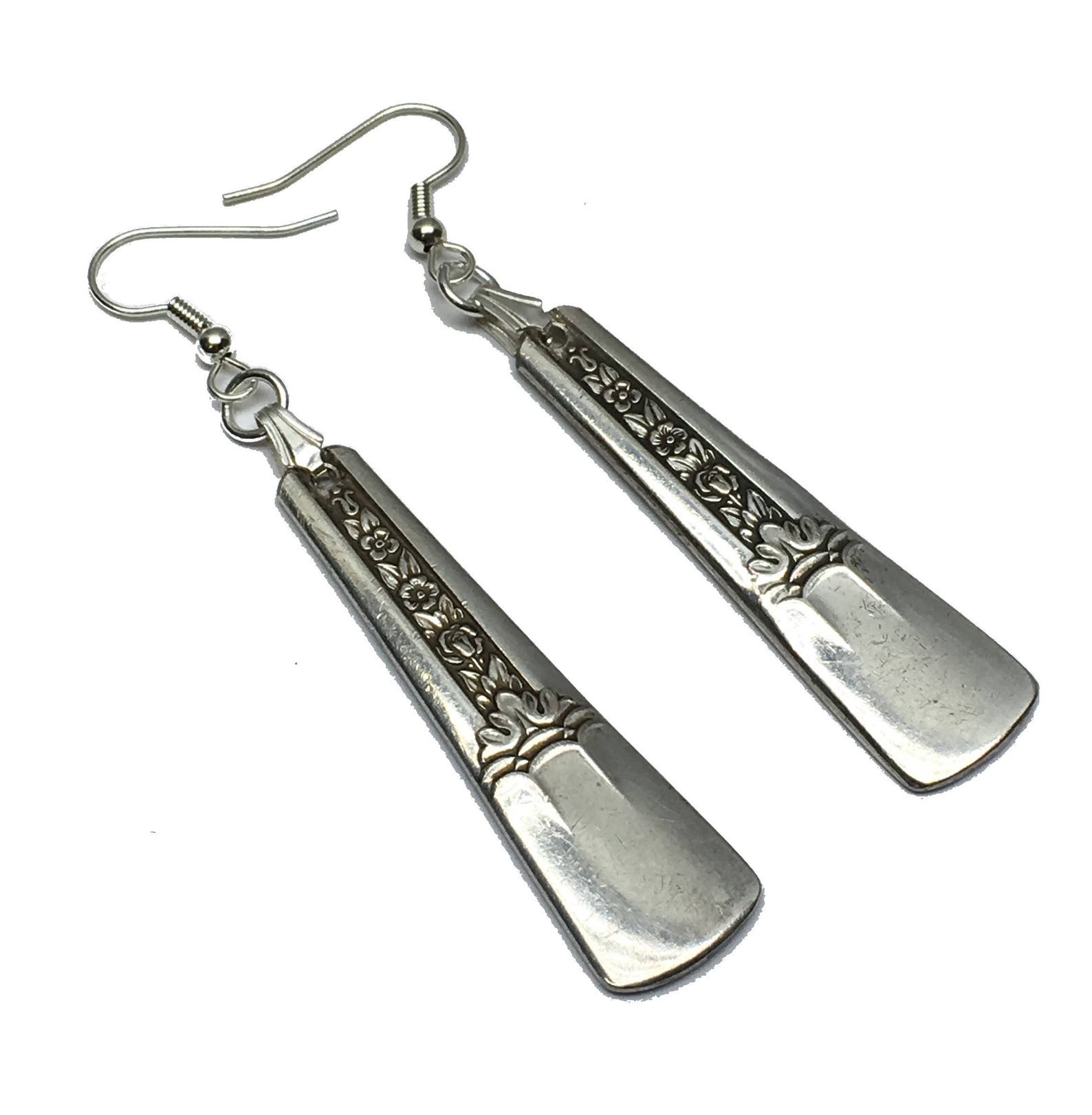 Spoon Earrings 1930's Dorianne Silverplate Antique Vintage Silverware ...