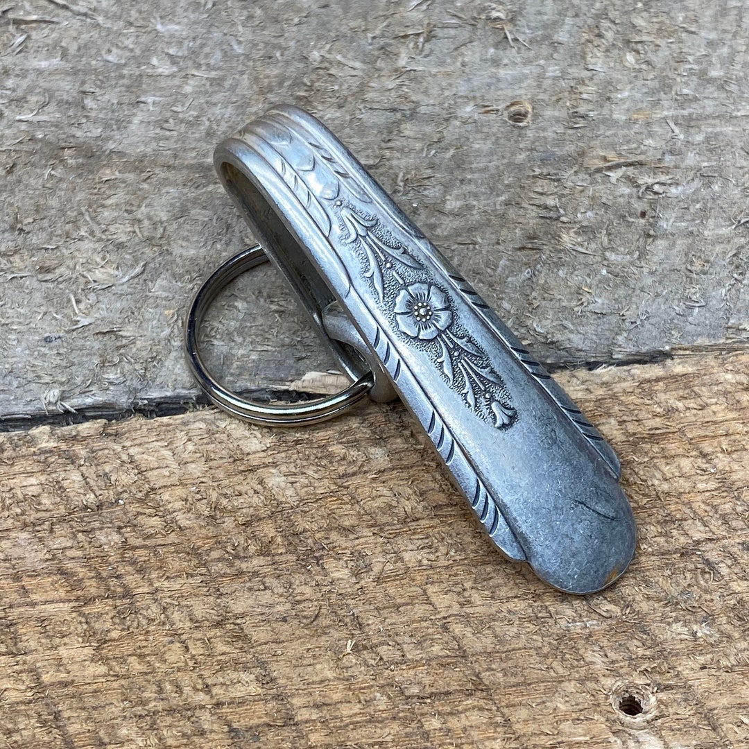 Vintage Purse Hook Silver Key Finder Key Ring Keychain Silverplate ...