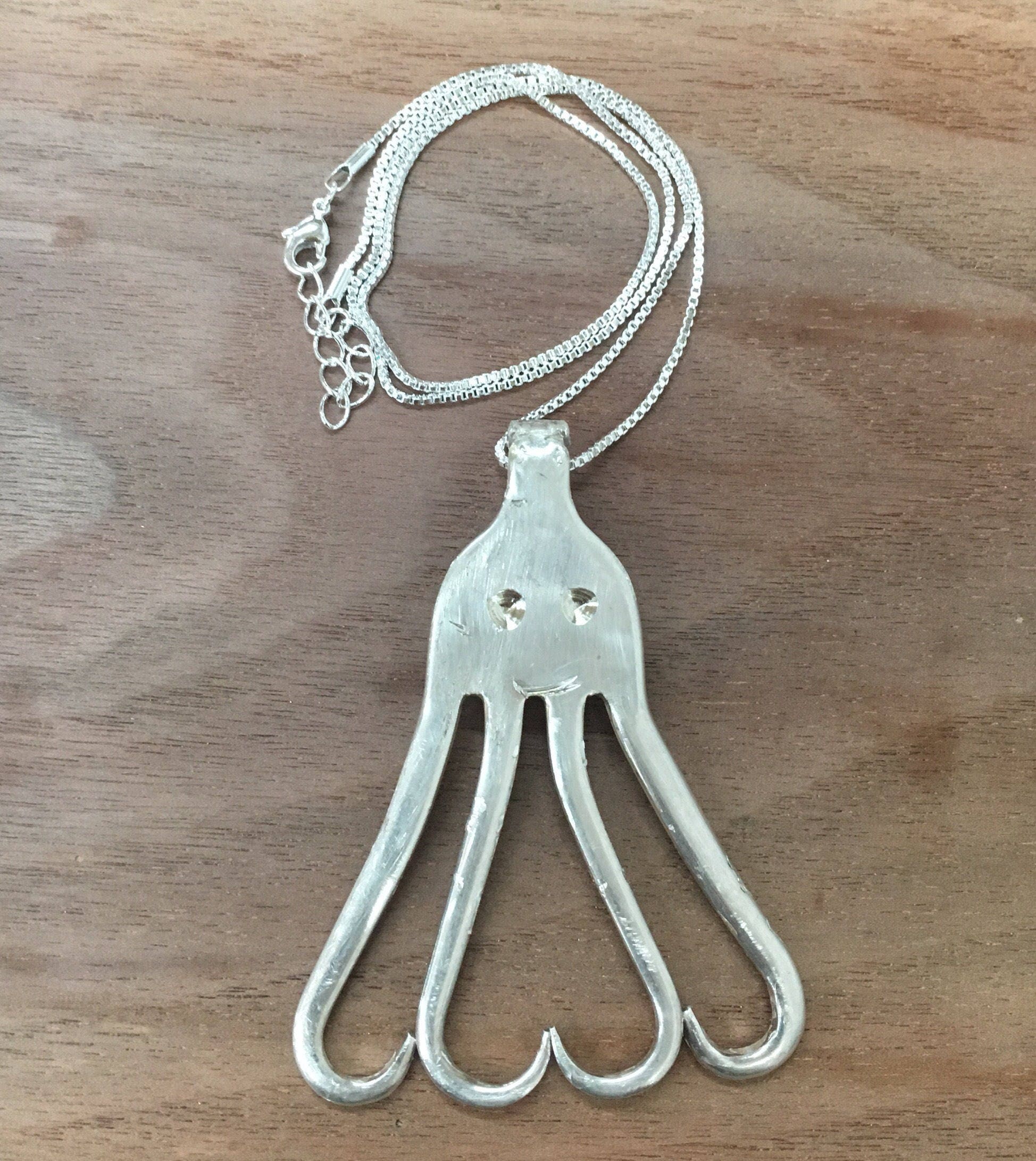 Octopus Necklace Silverplate Fork, Upcycle, Repurpose Silverware. - Etsy