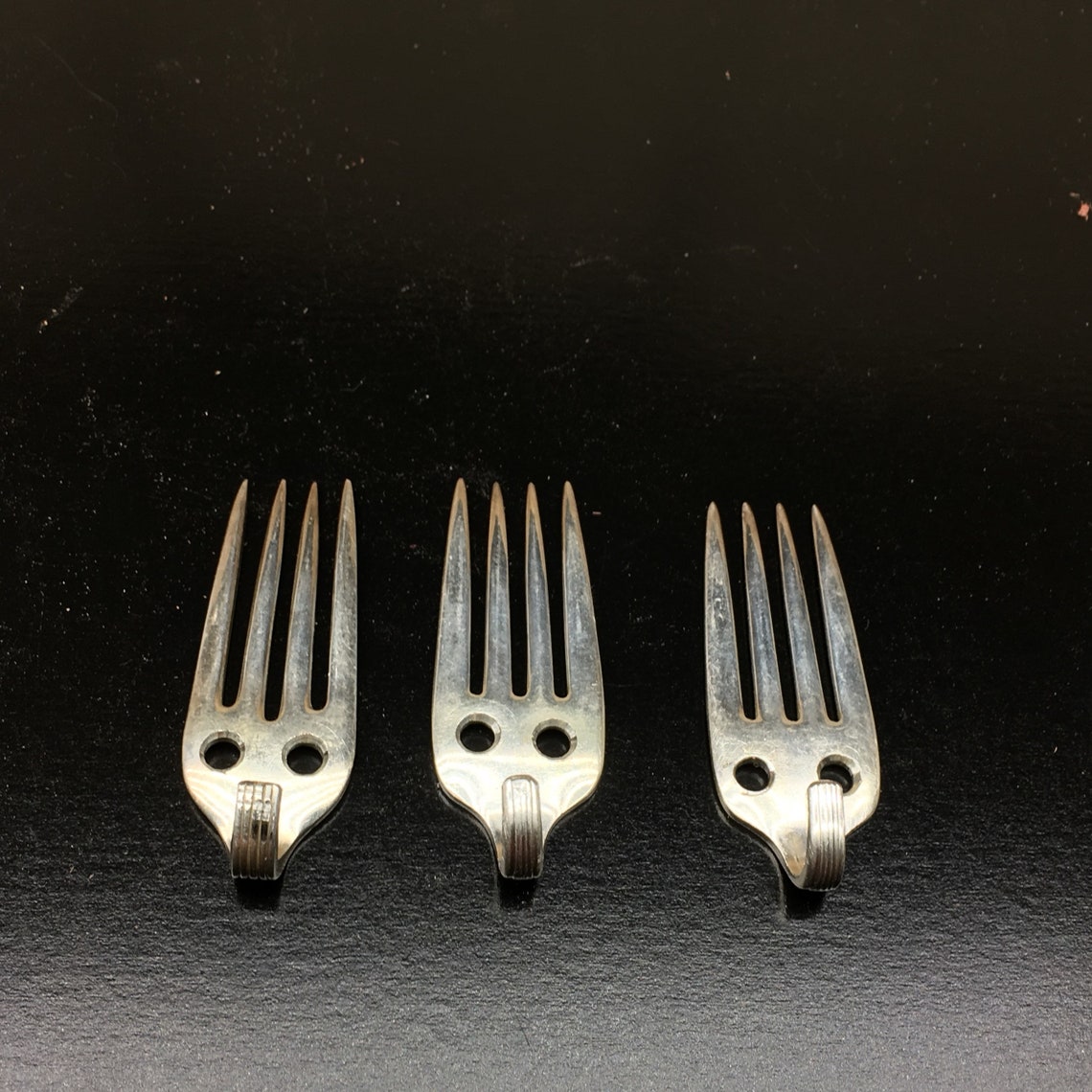 Salad Fork 3pc Assorted Hook Hangers From Antique Vintage Silverplate ...