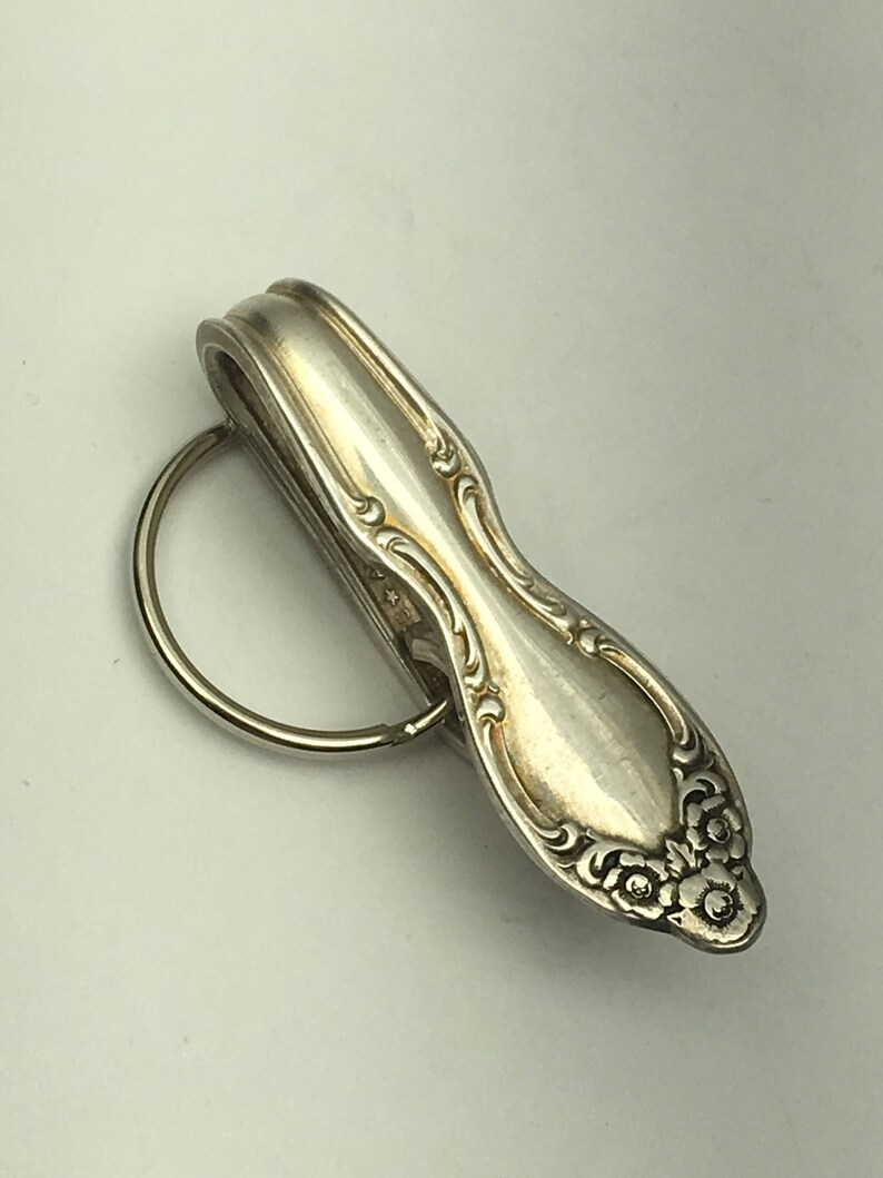 Vintage Purse Hook Clip Silver Key Finder Key Ring Keychain Silverplate ...