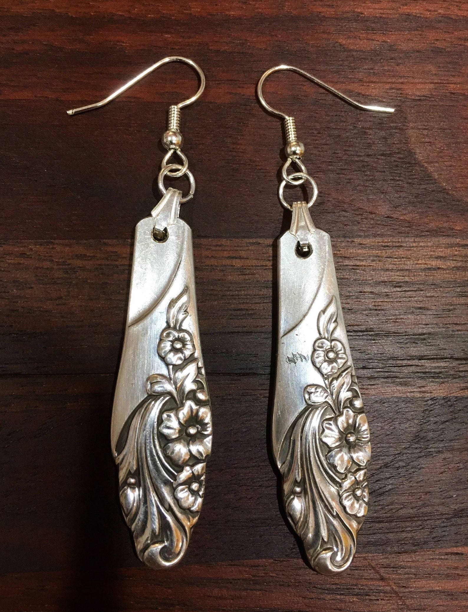 Spoon Earrings Evening Star Pattern by Community Silverplate - Etsy