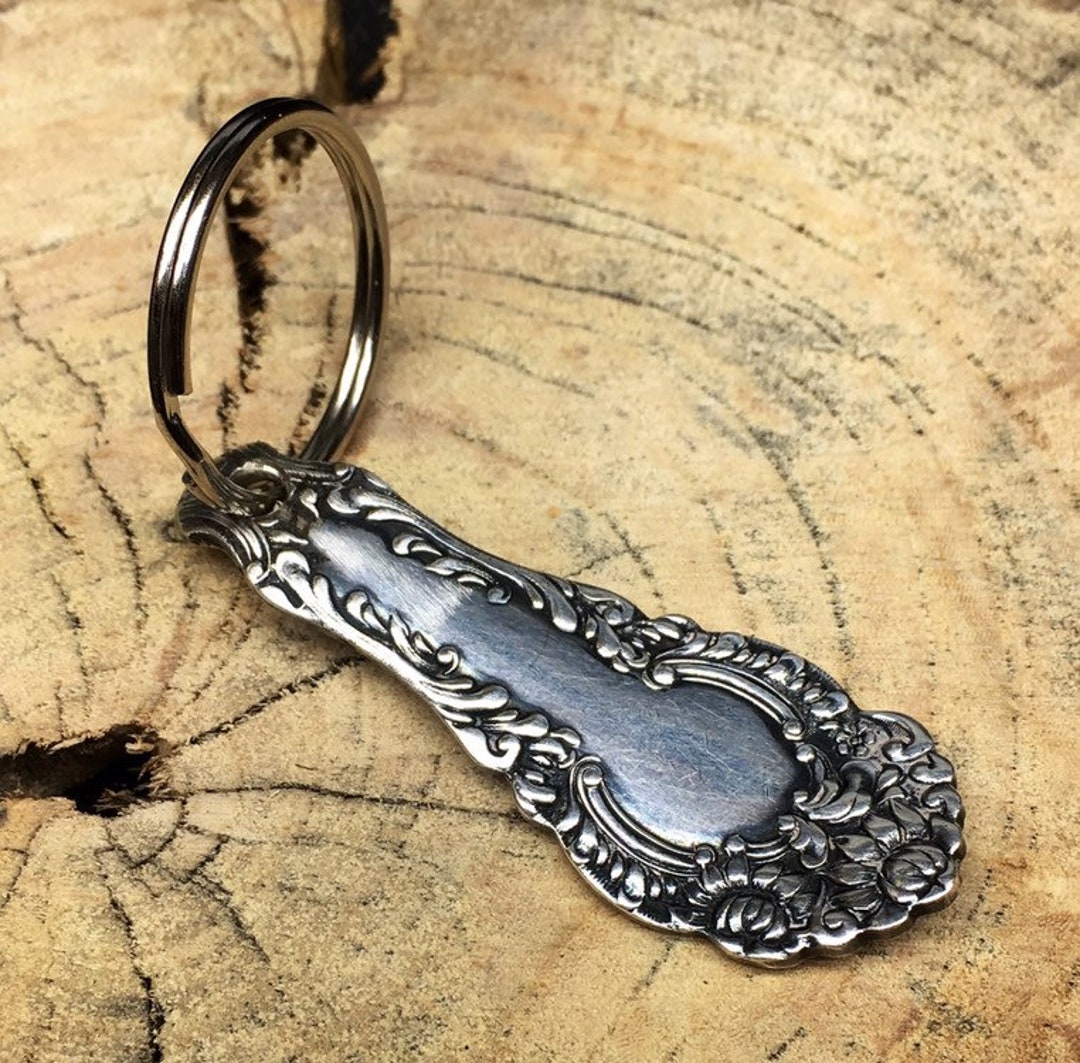 Vintage Keychain Silver Key Finder Key Ring Silverplate Silverware ...