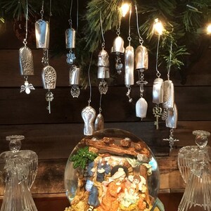 Silver Bell Christmas Tree Holiday Ornament or Necklace Pendants ...