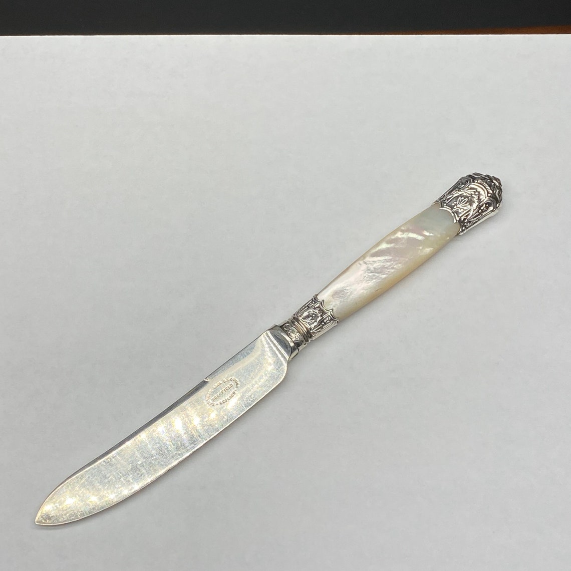 1 Rare Fancy Letter Opener Sterling & Plated Vtg Repurposed Mother ...