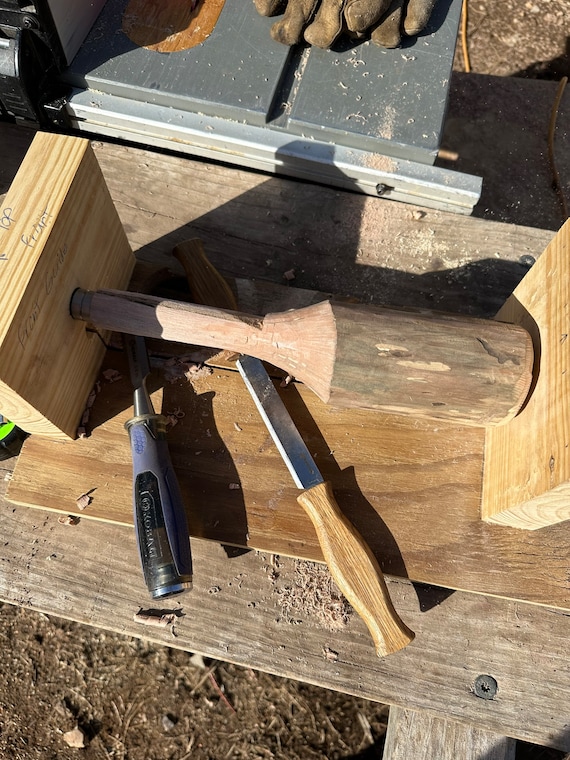 Wooden Froe Mallet Hammer Made From Solid Woods. Osage Oak Dogwood Weathered Woodworkers Etsy Australia