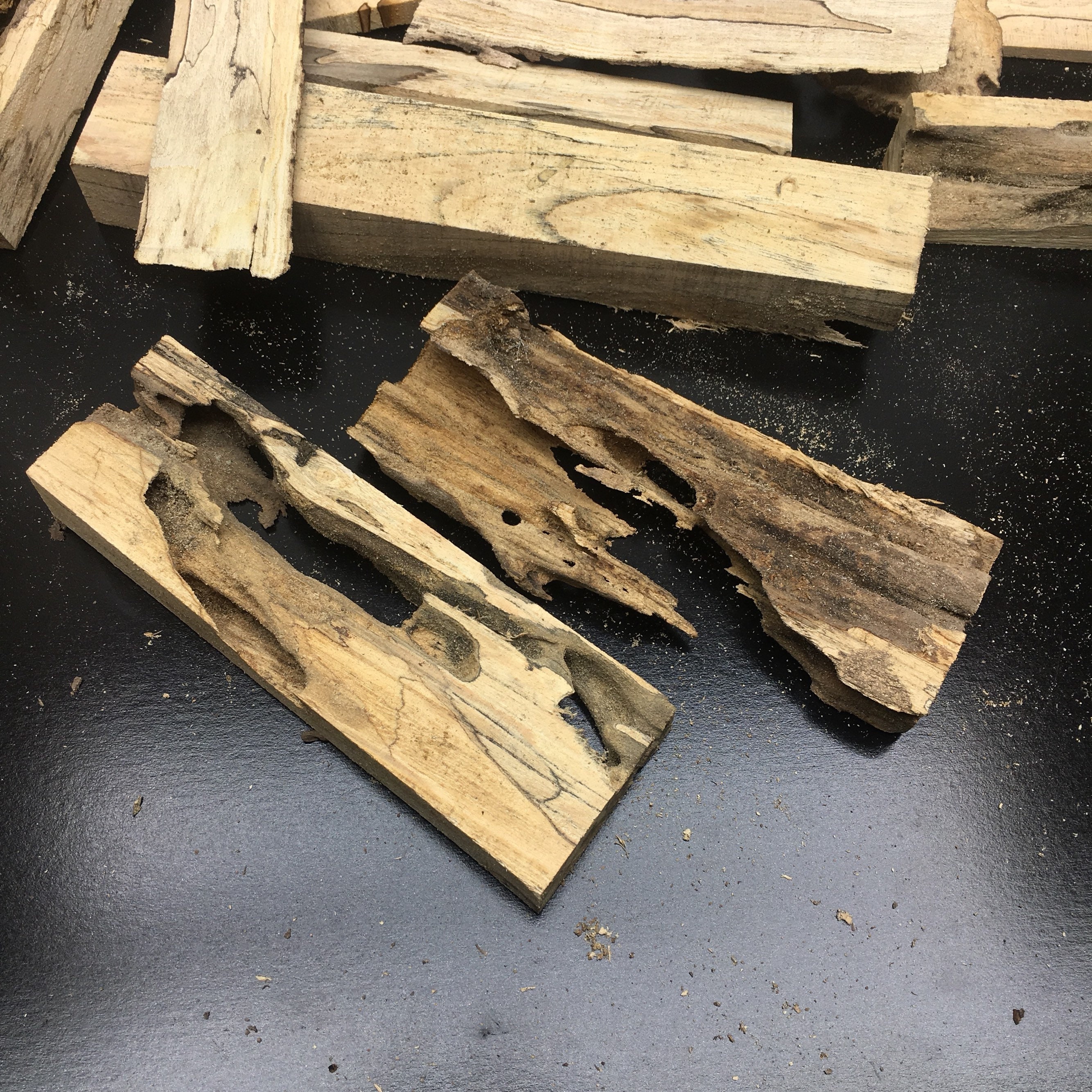 Sale! Spalted Wood Scraps. Mix of Live Edge, Spalted, Wormy. Most Are ...