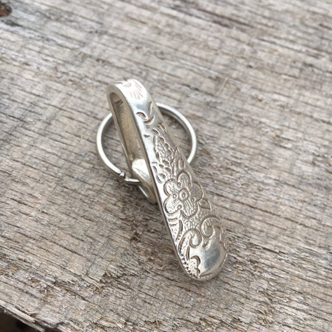 Vintage Purse Hook Clip Silver Key Finder Key Ring Keychain | Etsy