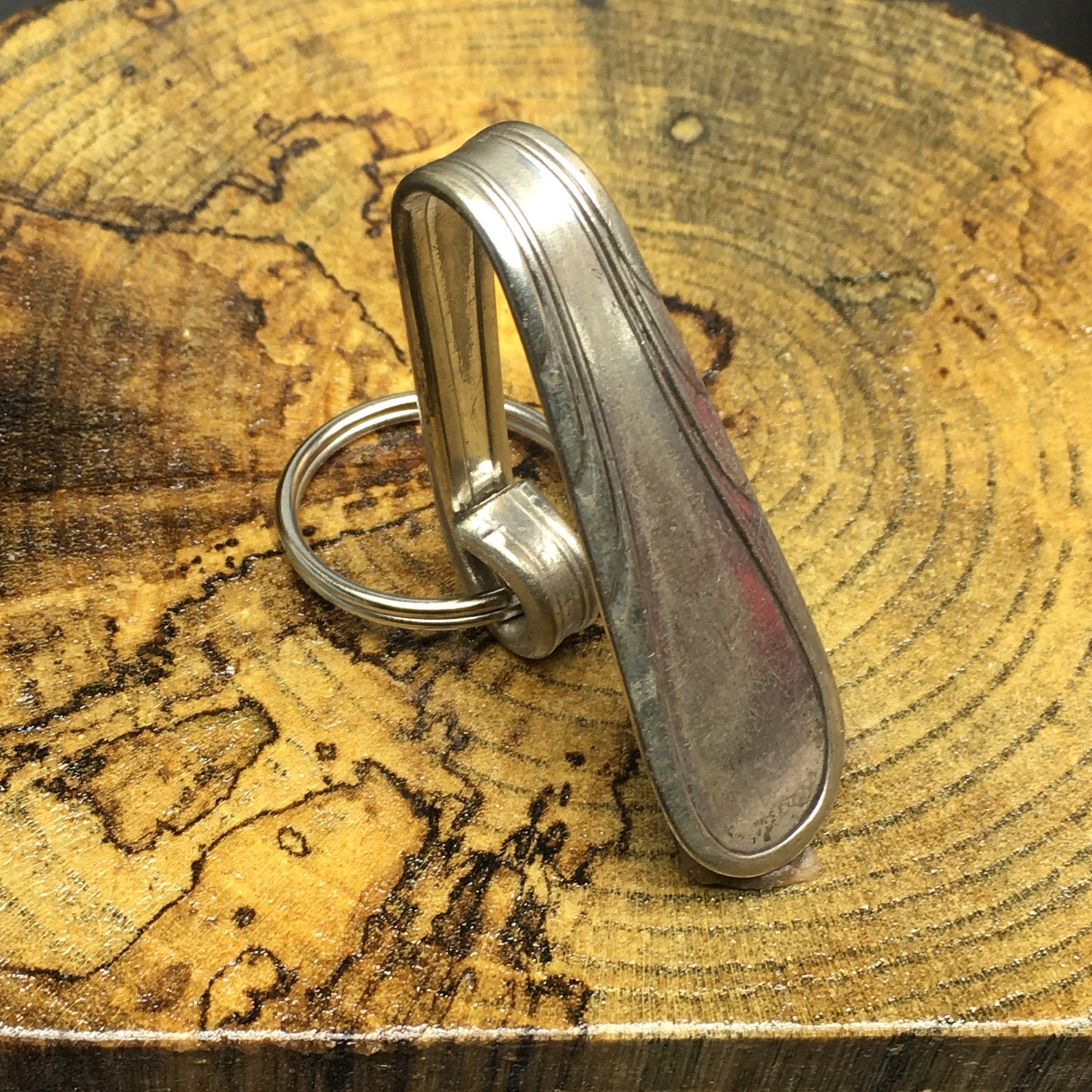 Vintage Purse Hook Clip Silver Key Finder Key Ring Keychain Money Tie ...