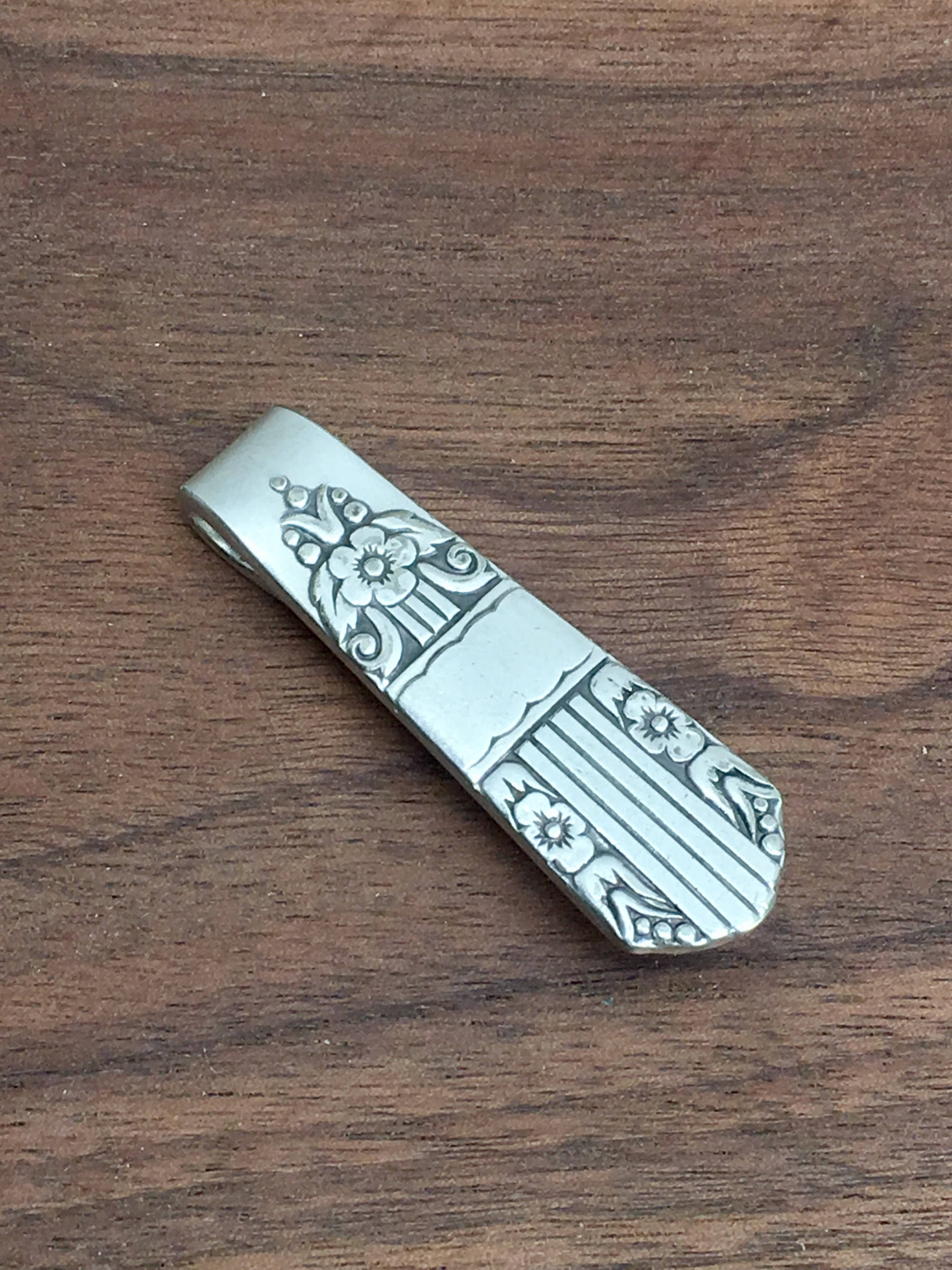 Tie Bar / Money Clip Clasp Made From Antique Silverplate Silverware ...
