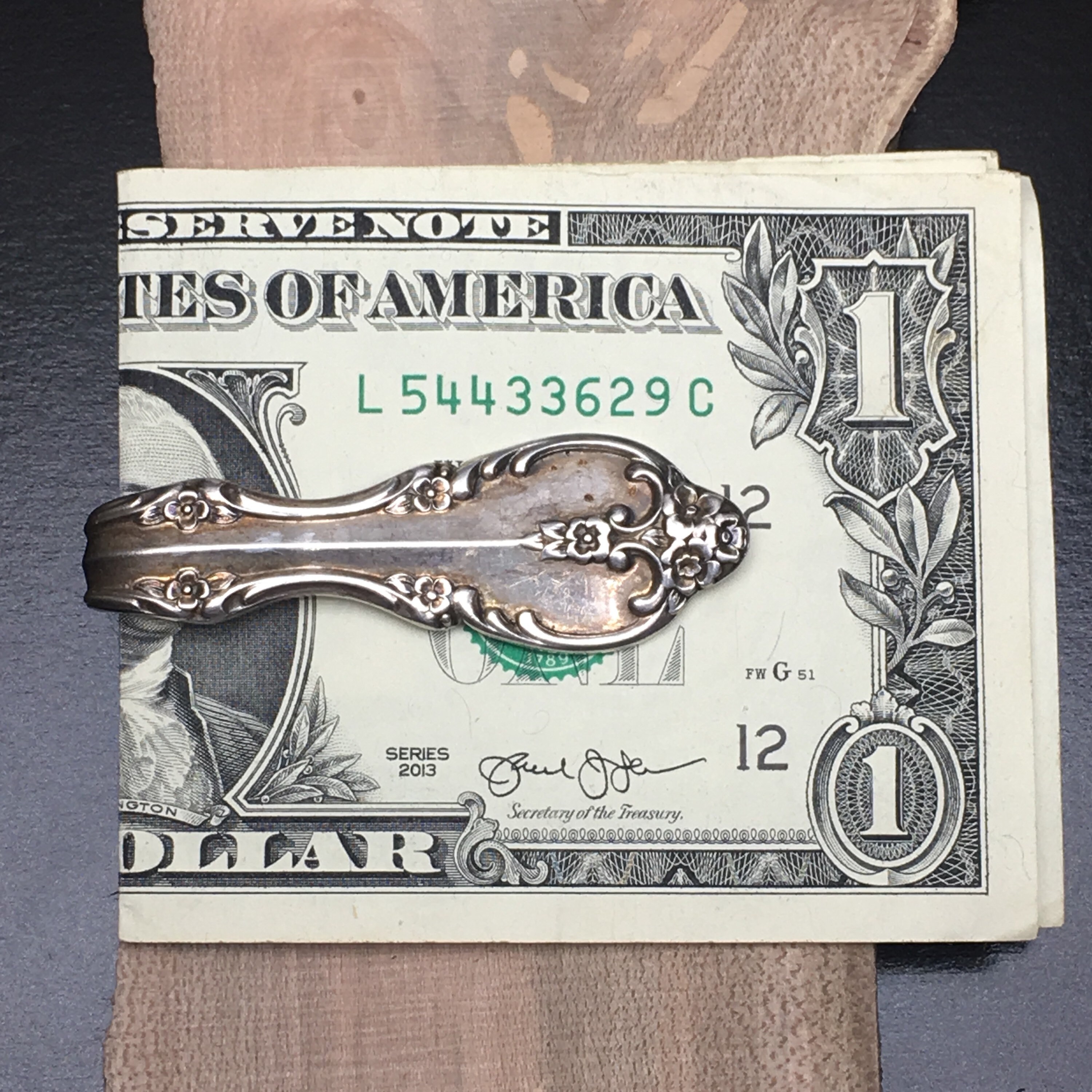 Tie Bar / Money Clip Clasp Made From Antique Silverplate Silverware ...