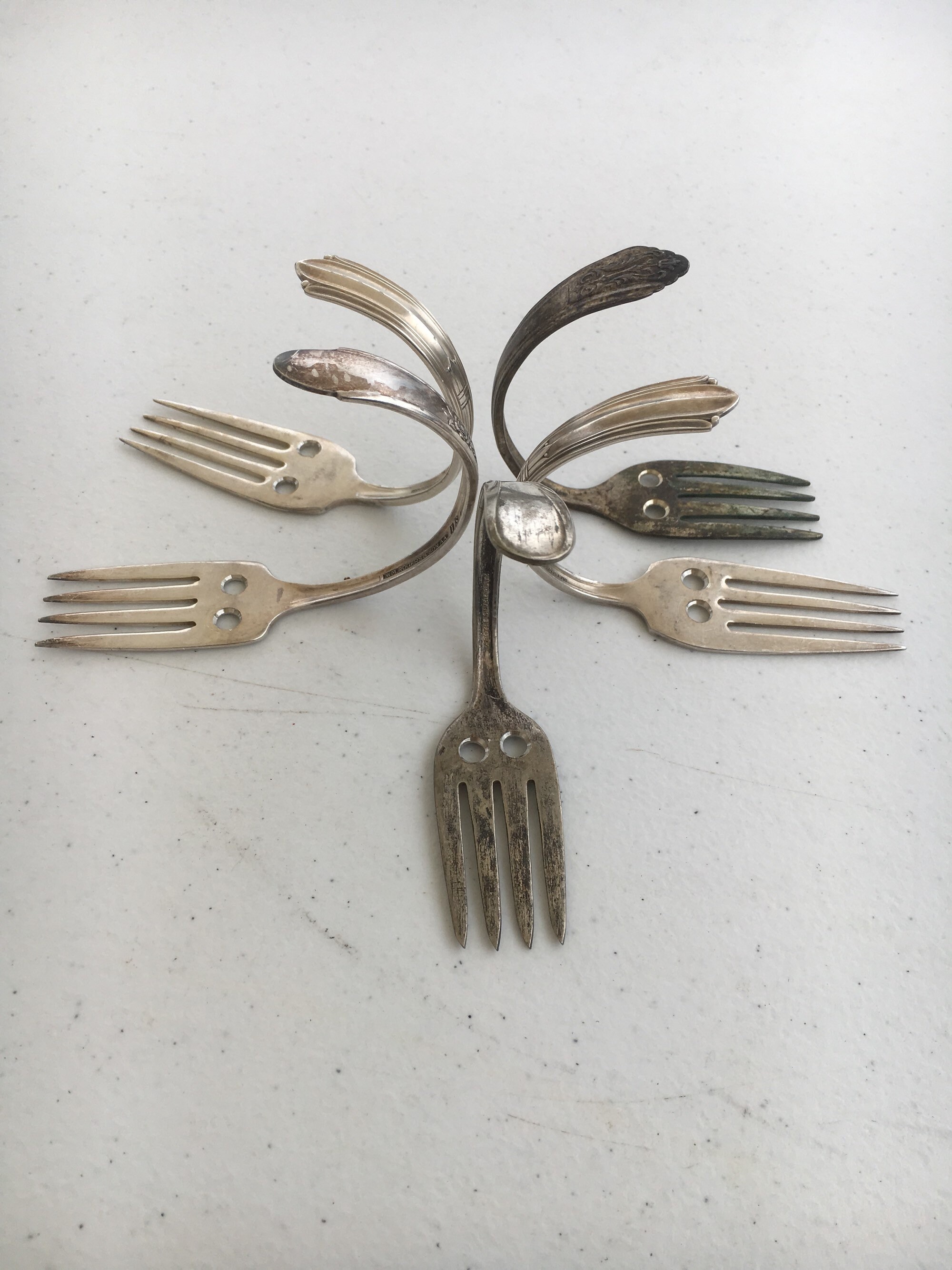 Assorted Mixed Hooks Fork Spoon Hangers Antique Vintage Silverplate ...