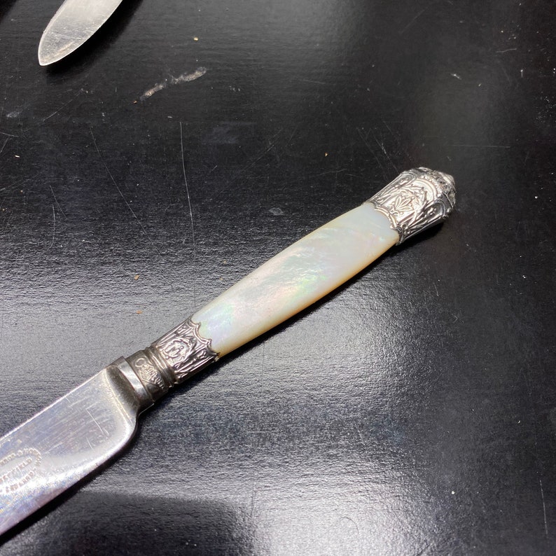 1 Rare Fancy Letter Opener Sterling & Plated Vtg Repurposed Mother ...
