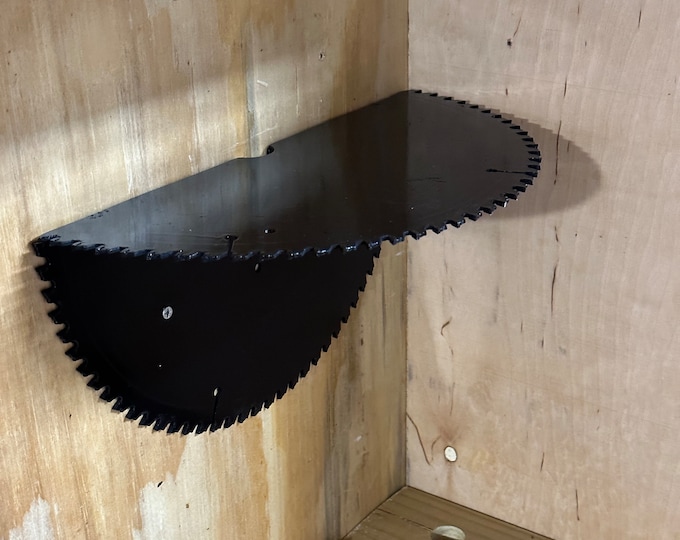 Rugged Saw Blade Shelf Upcycle Rustic Man Cave Workshop Industrial ...