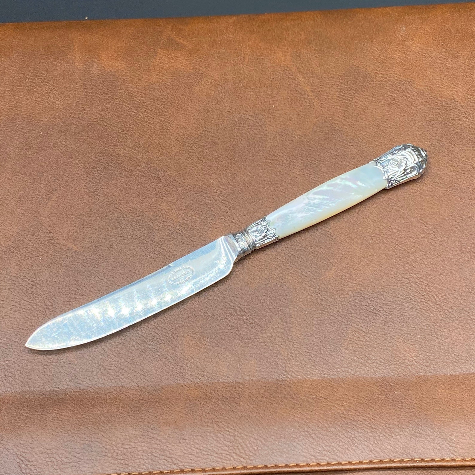 1 Rare Fancy Letter Opener Sterling & Plated Vtg Repurposed Mother ...