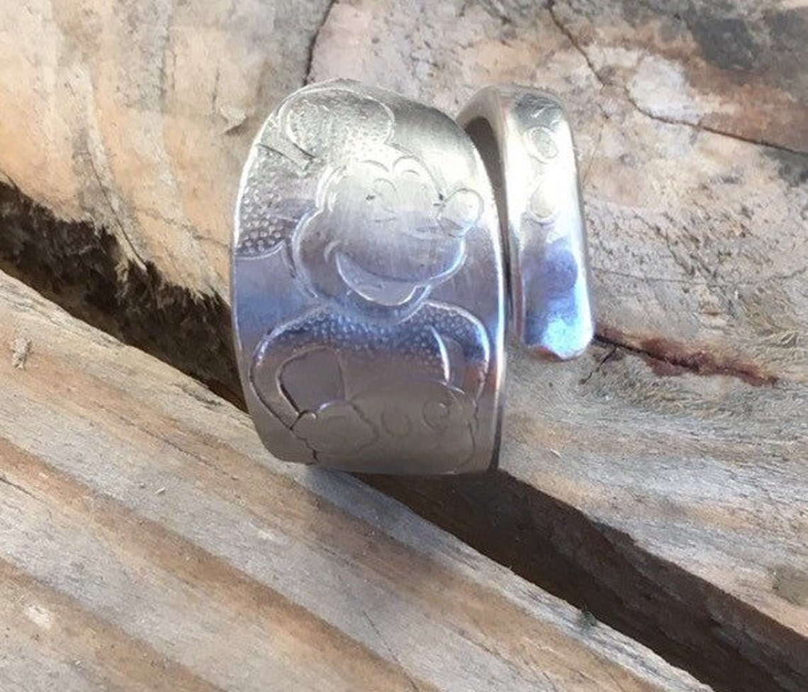 Sizable Mickey Mouse Spoon Ring Spoonring Vintage Antique - Etsy