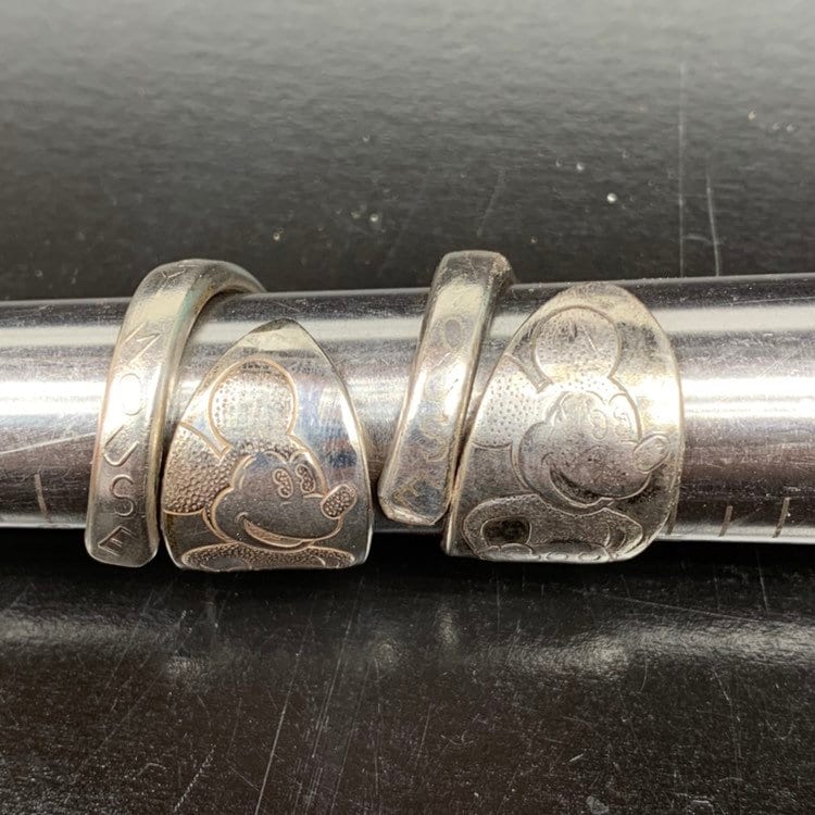 Sizable Mickey Mouse Spoon Ring Spoonring Vintage Antique Silverplate ...