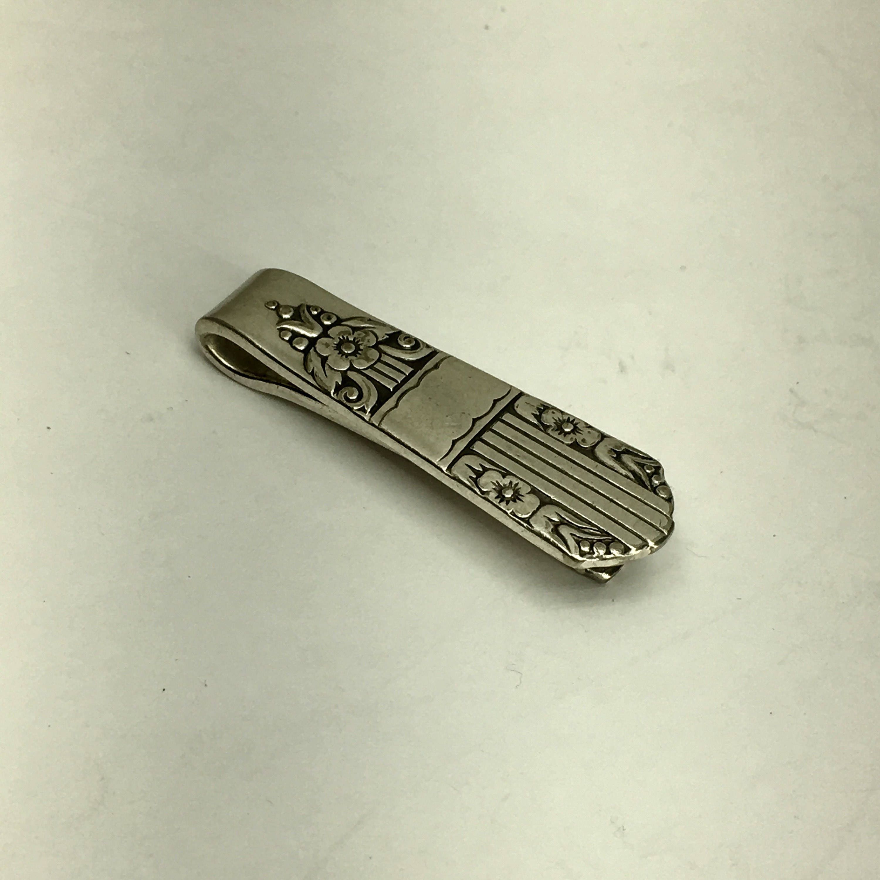 Tie Bar / Money Clip Clasp Made From Antique Silverplate Silverware ...