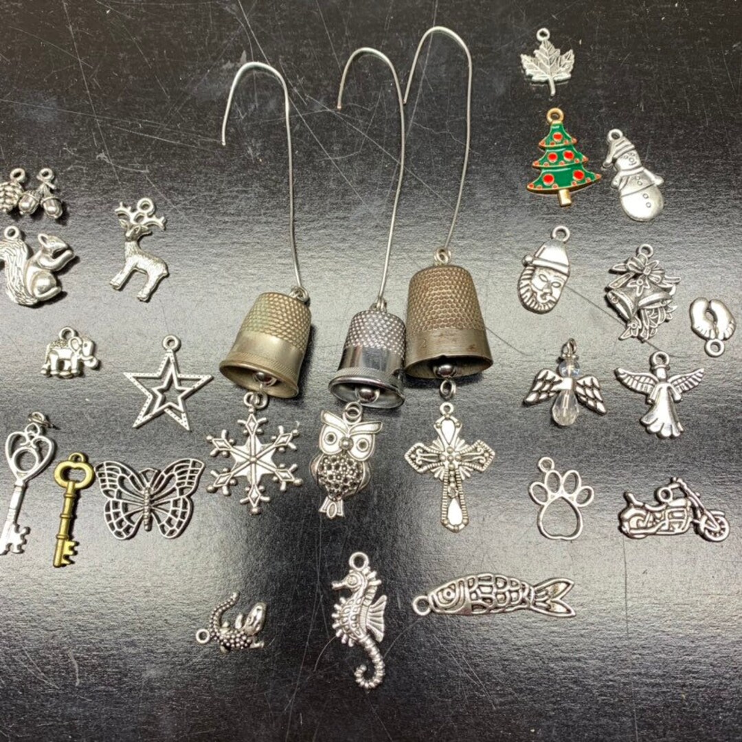 Vintage Thimble Bell Christmas Tree Ornament / Necklace Pendants Random ...