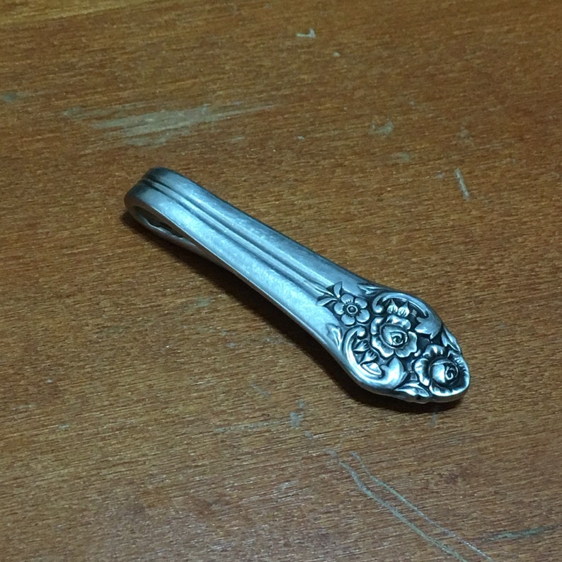 Tie Bar / Money Clip Clasp Made From Antique Silverplate Silverware ...