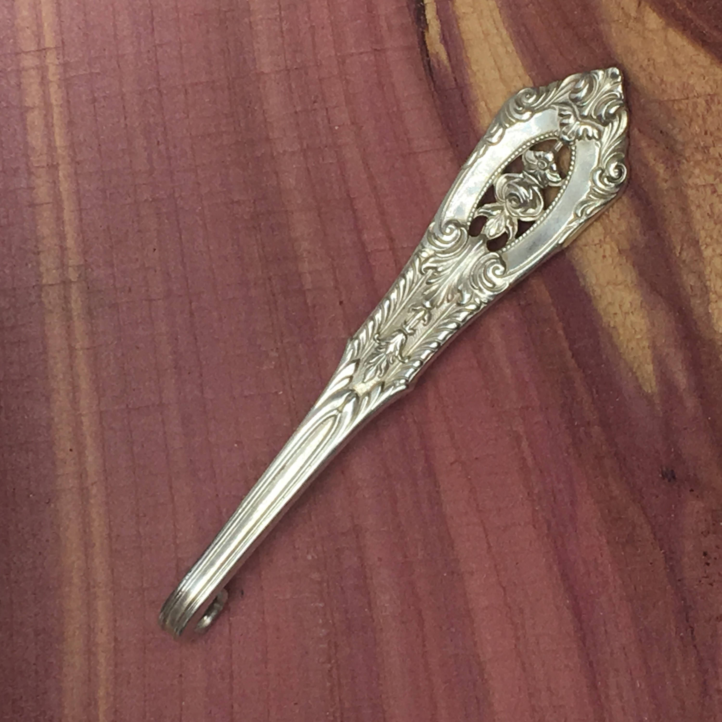 Sterling Silver Key Finder Key Ring Upcycle Keychain Silverware Antique ...