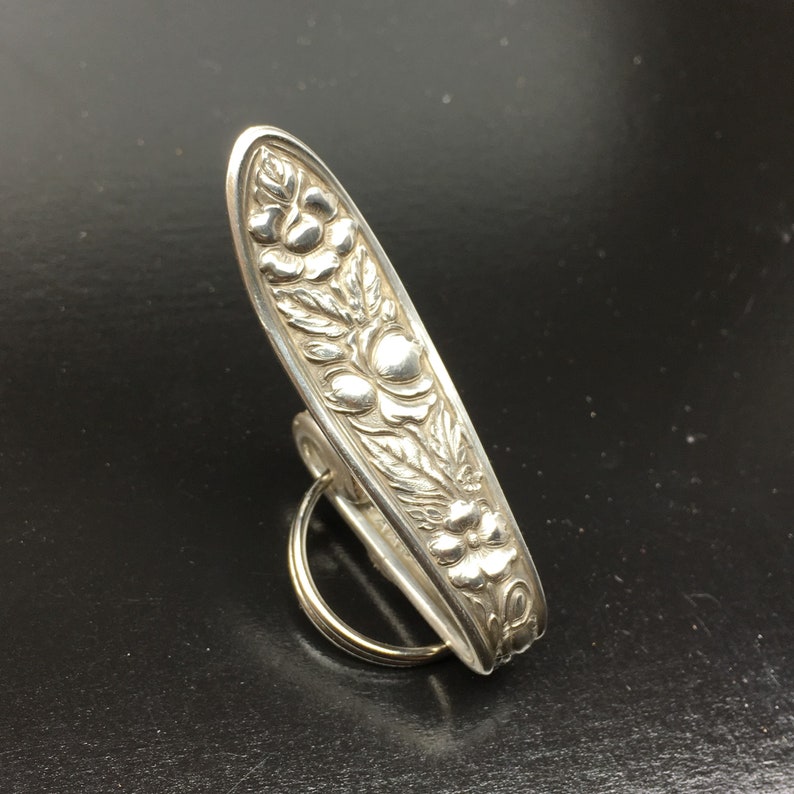 Vintage Purse Hook Clip Silver Key Finder Key Ring Keychain Silverplate ...