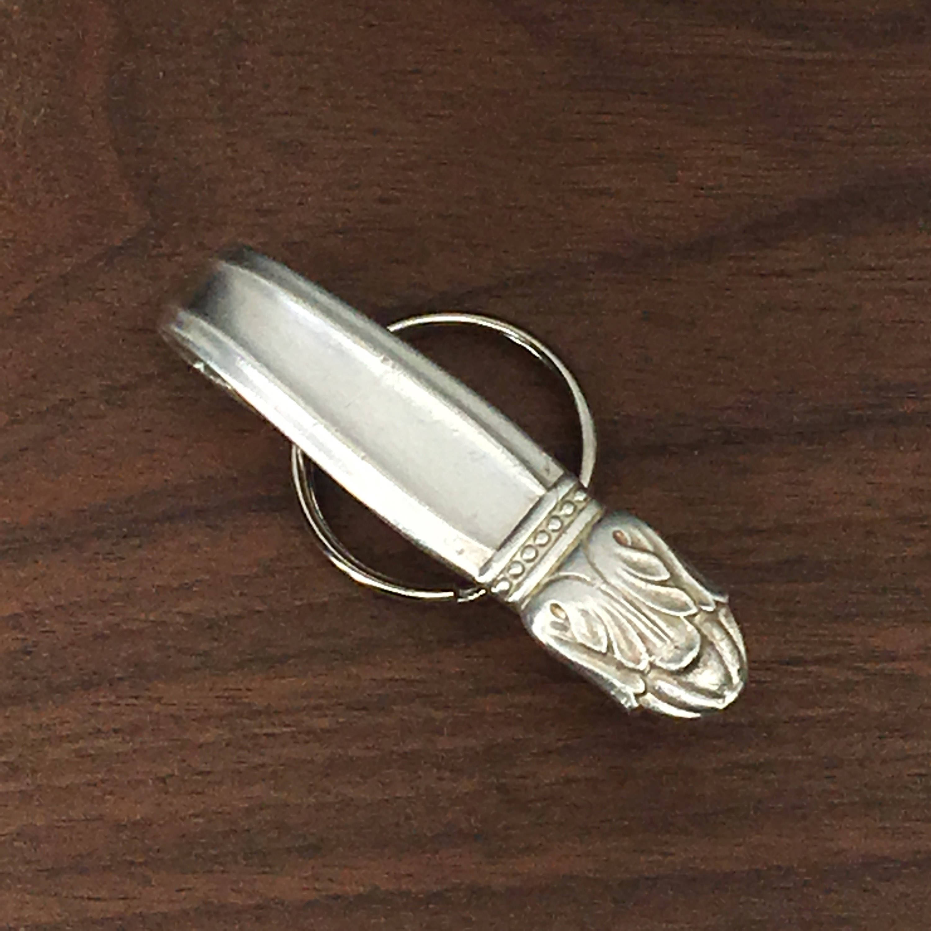 Vintage Purse Hook Clip Silver Key Finder Key Ring Keychain Silverplate ...