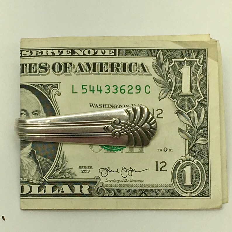 Tie Bar / Money Clip Clasp Made From Antique Silverplate | Etsy