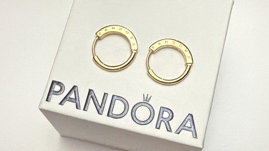 New Solid 14k Pandora I–D Hoop Earrings W/box 252228C00 - Etsy