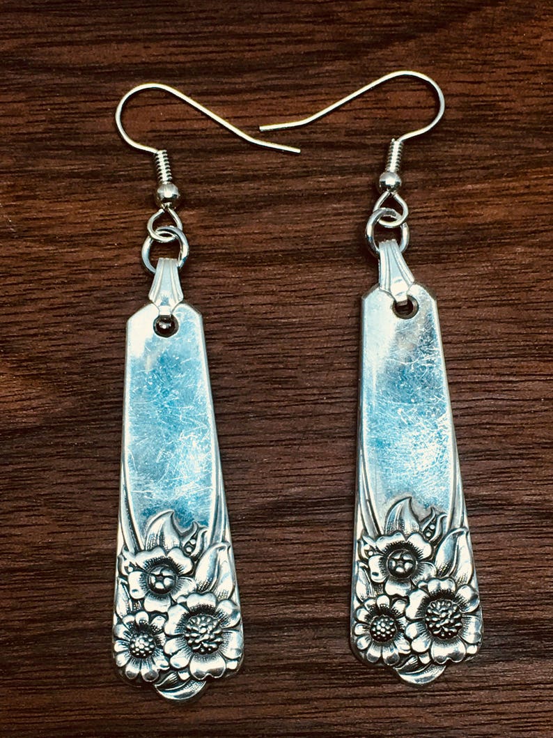 Silverplate Spoon Earrings April 1950 Wm Rogers Vintage | Etsy