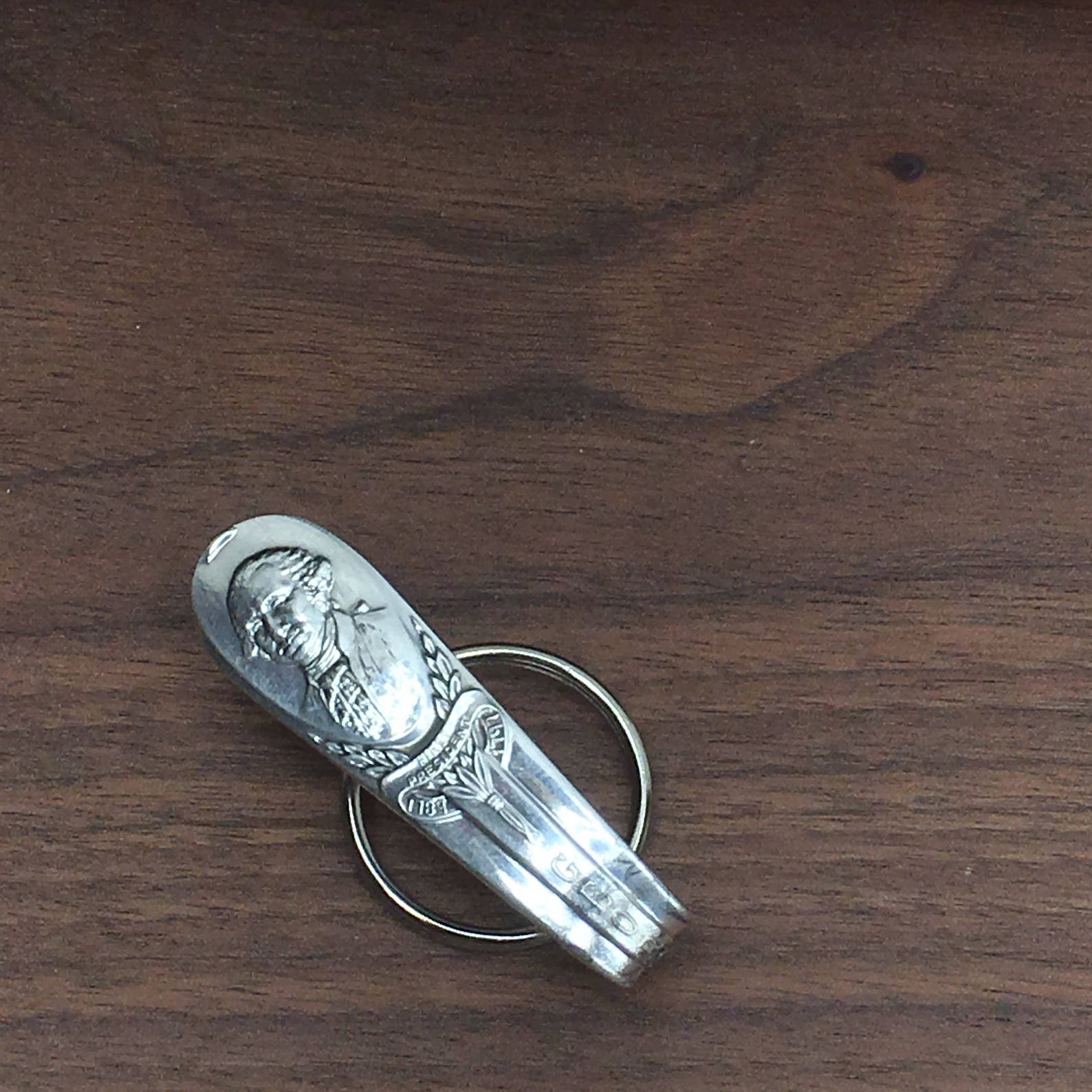 Vintage Purse Hook Presidential George Washington Clip Silverfinder Key ...