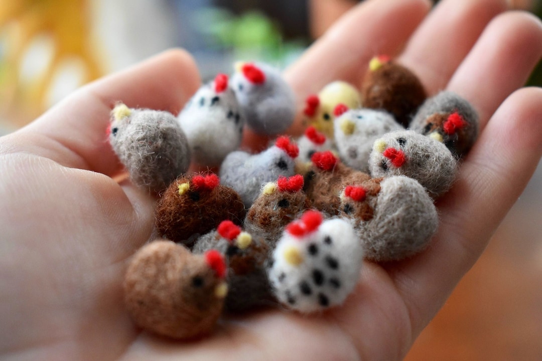 Tiny Needle Felted Chicken Miniature Gift - Etsy